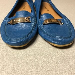 Coach | Shoes | Coach Blue Olive Leather Loafers Sz 6 | Poshmark